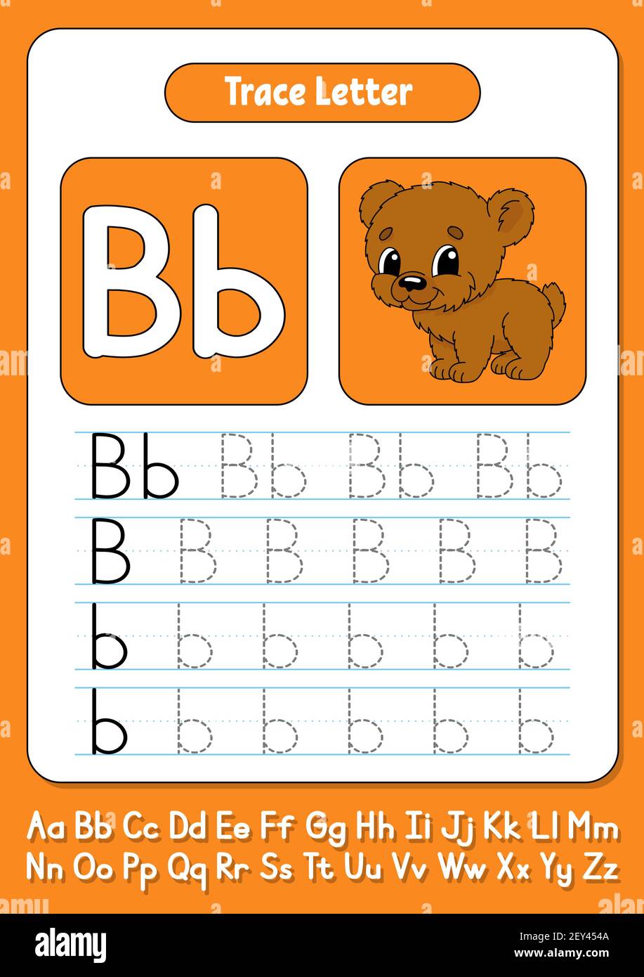 Writing letters. Tracing page. Practice sheet. Worksheet for kids ...