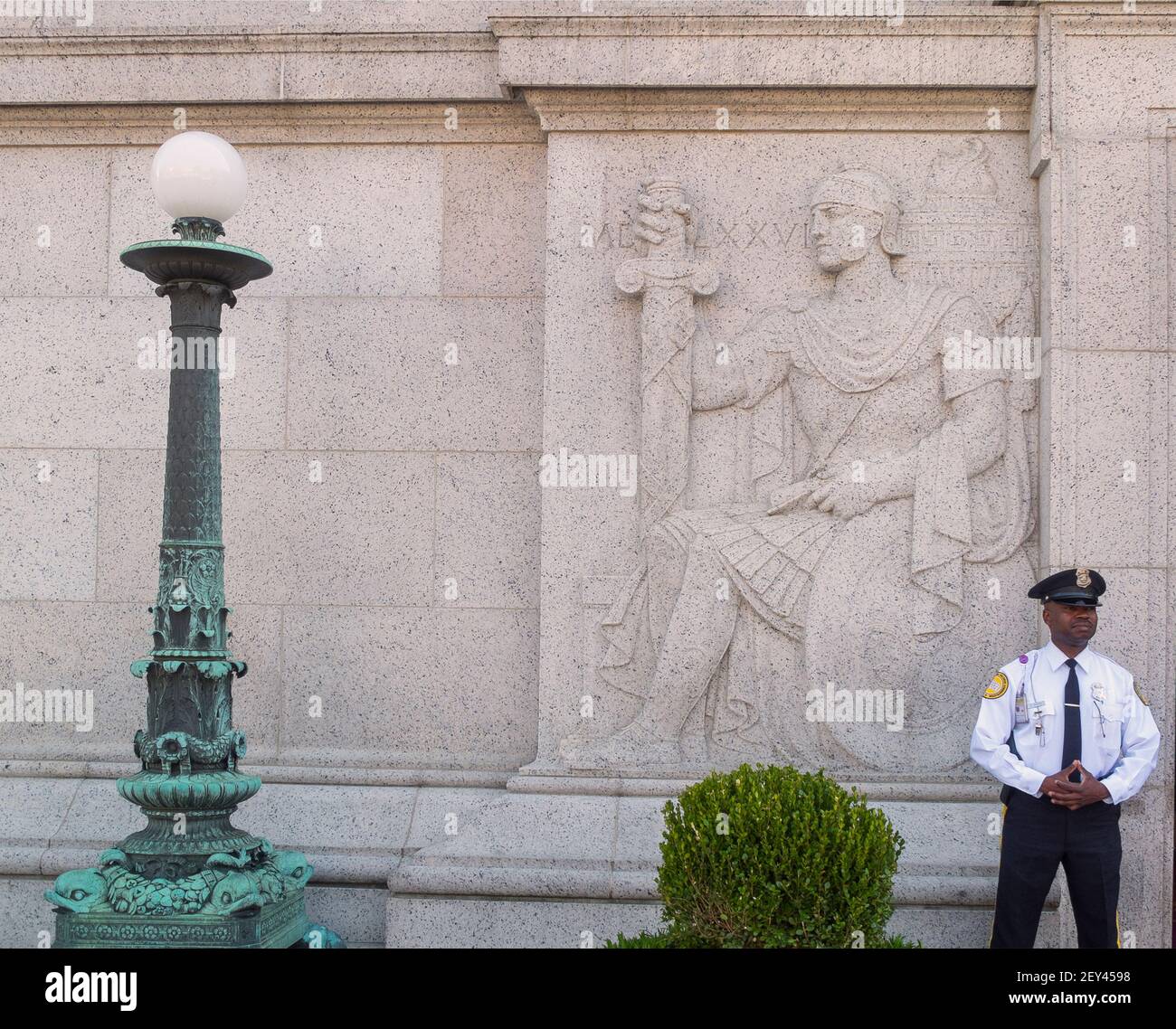 guard outside of National Archives building in Washington DC Stock ...