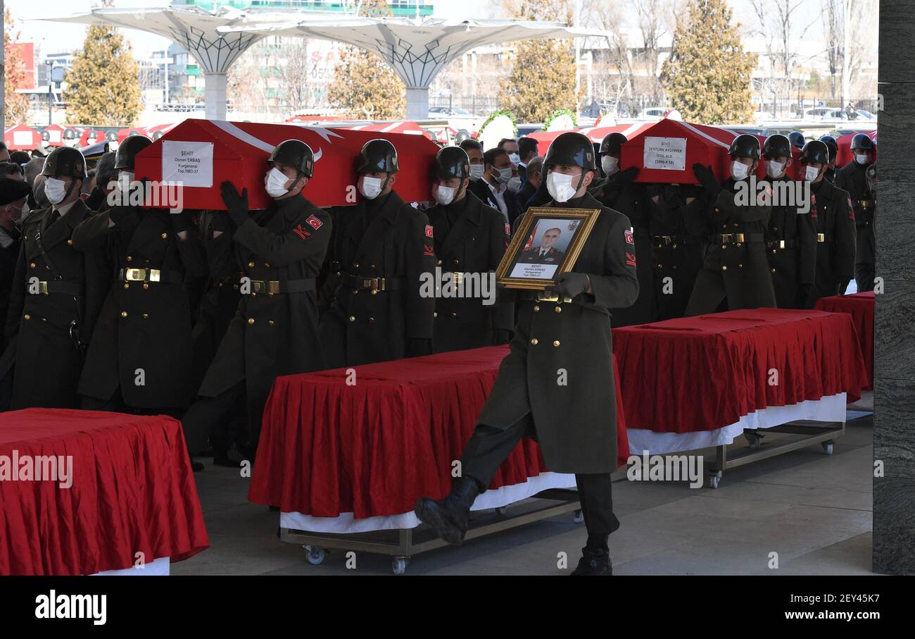 Ankara, Turkey. 05th Mar, 2021. Turkish leaders, army commanders ...