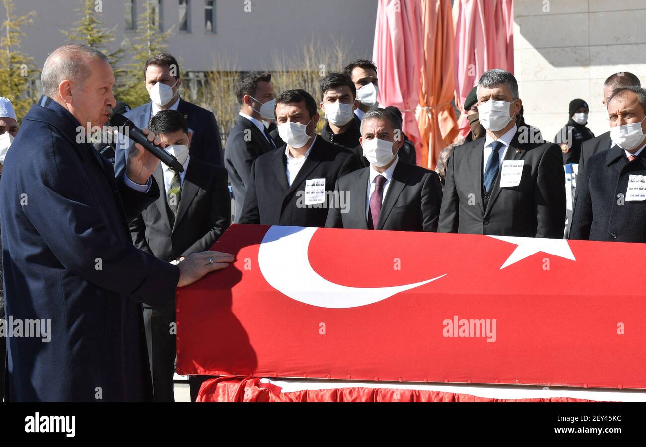 Ankara, Turkey. 05th Mar, 2021. Turkey's President Recep Tayyip Erdogan ...