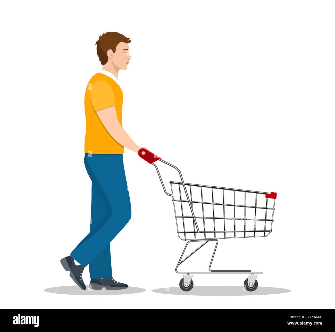 shopping man with a cart Stock Vector Image & Art - Alamy