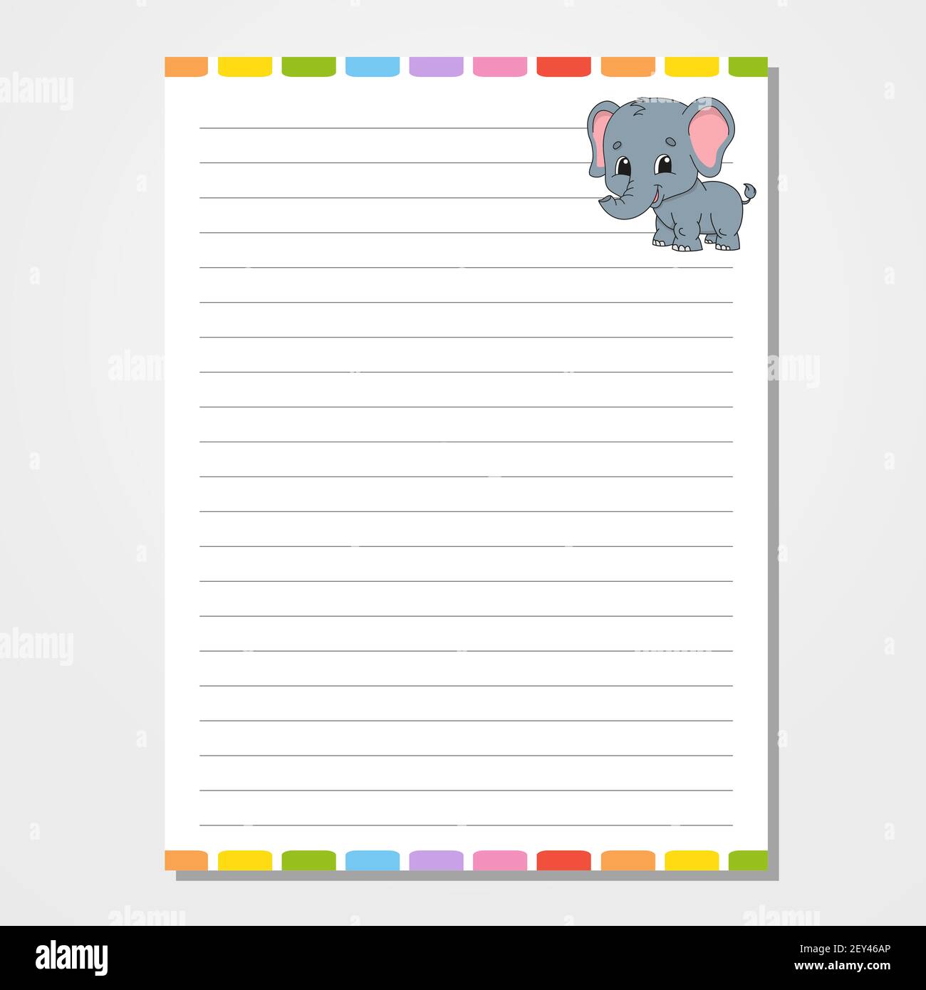 Cute Notebook Paper Template Sheet Template For Notebook, Notepad,