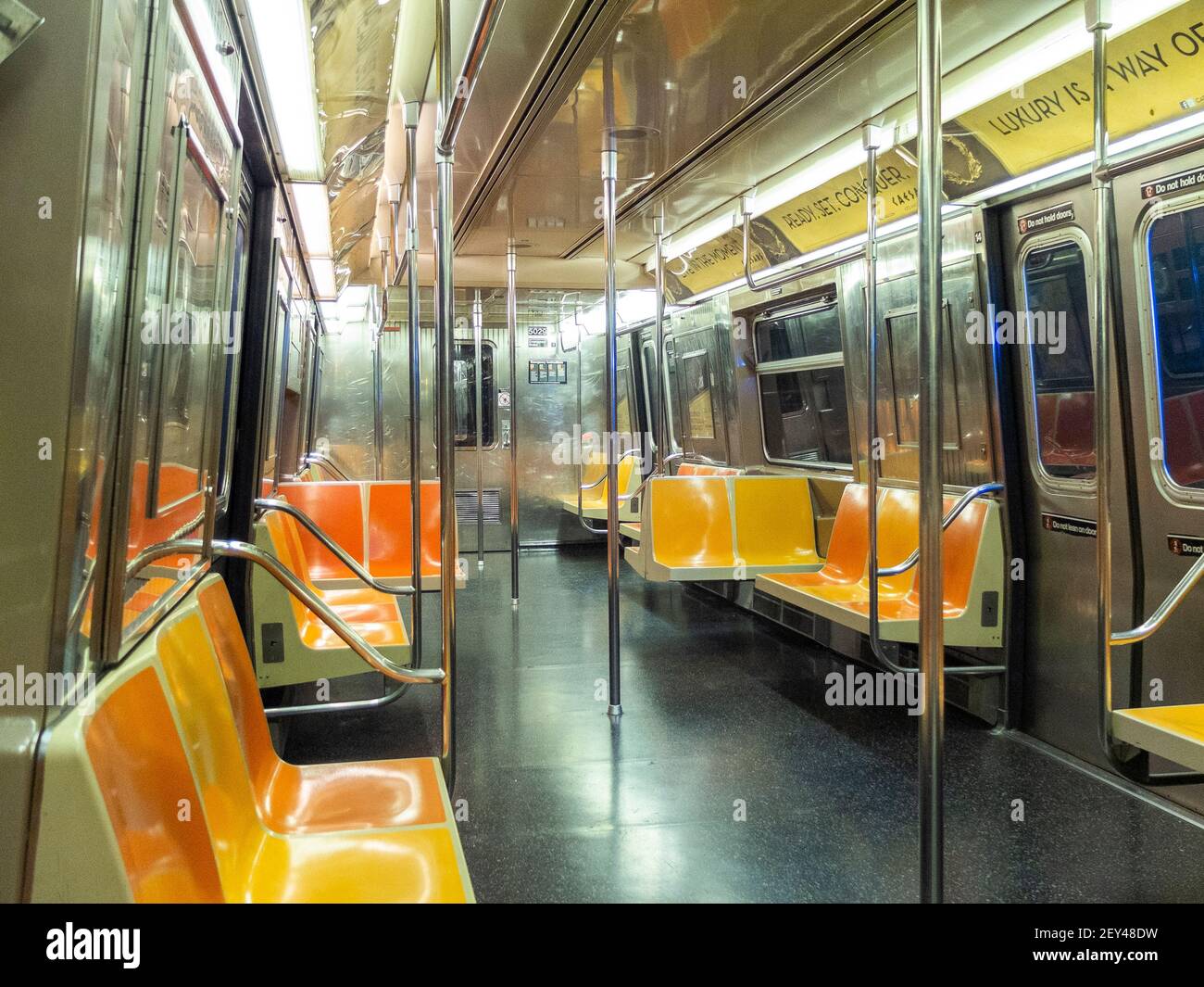 empty subway car in New York City Stock Photo - Alamy