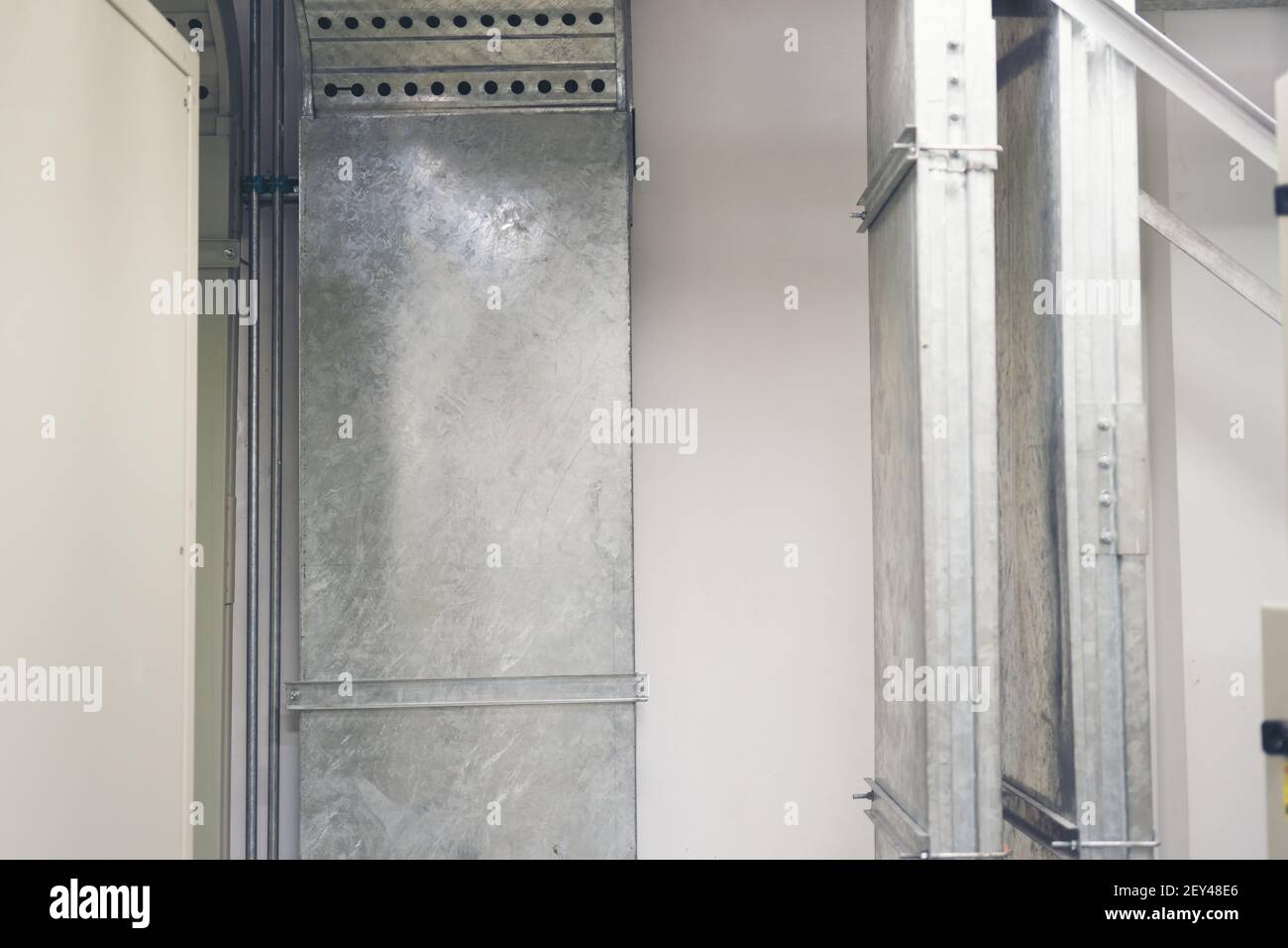 electrical cables in a cable ladder wire way on the roof Stock Photo ...