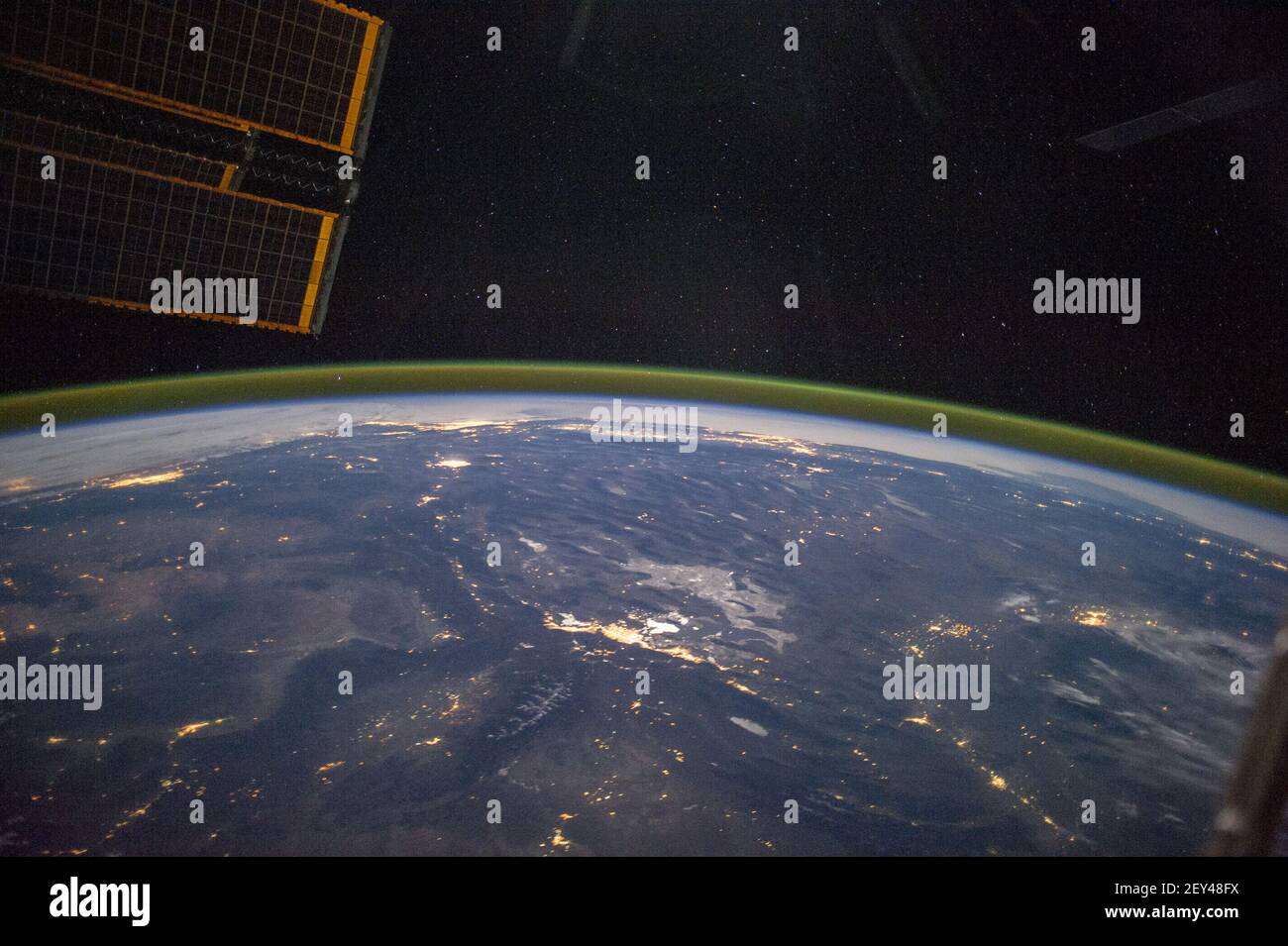 This moonlit panorama was shot in early October 2014 by astronauts on ...