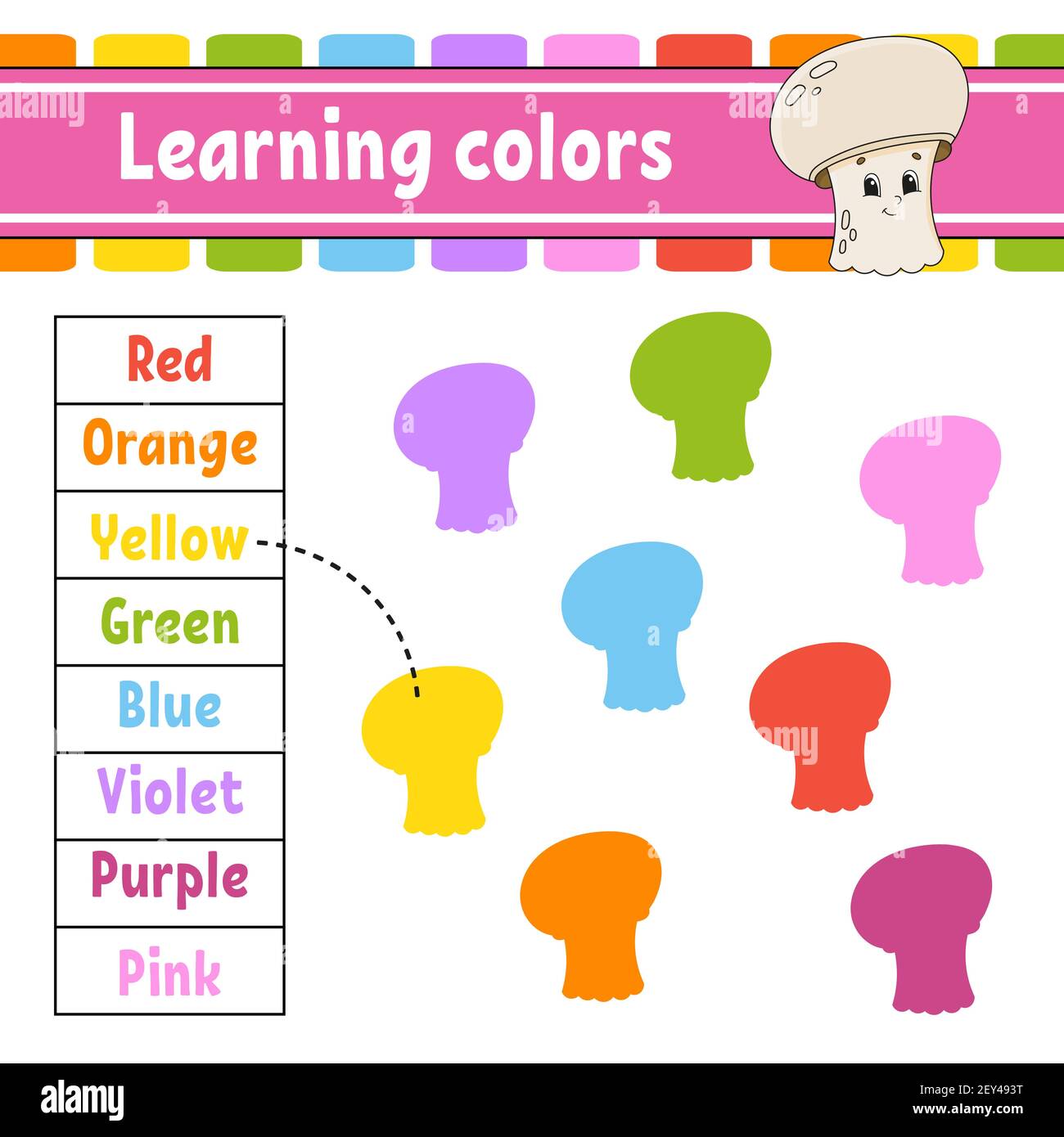 Learning colors. Logic puzzle for kids. Education developing worksheet ...