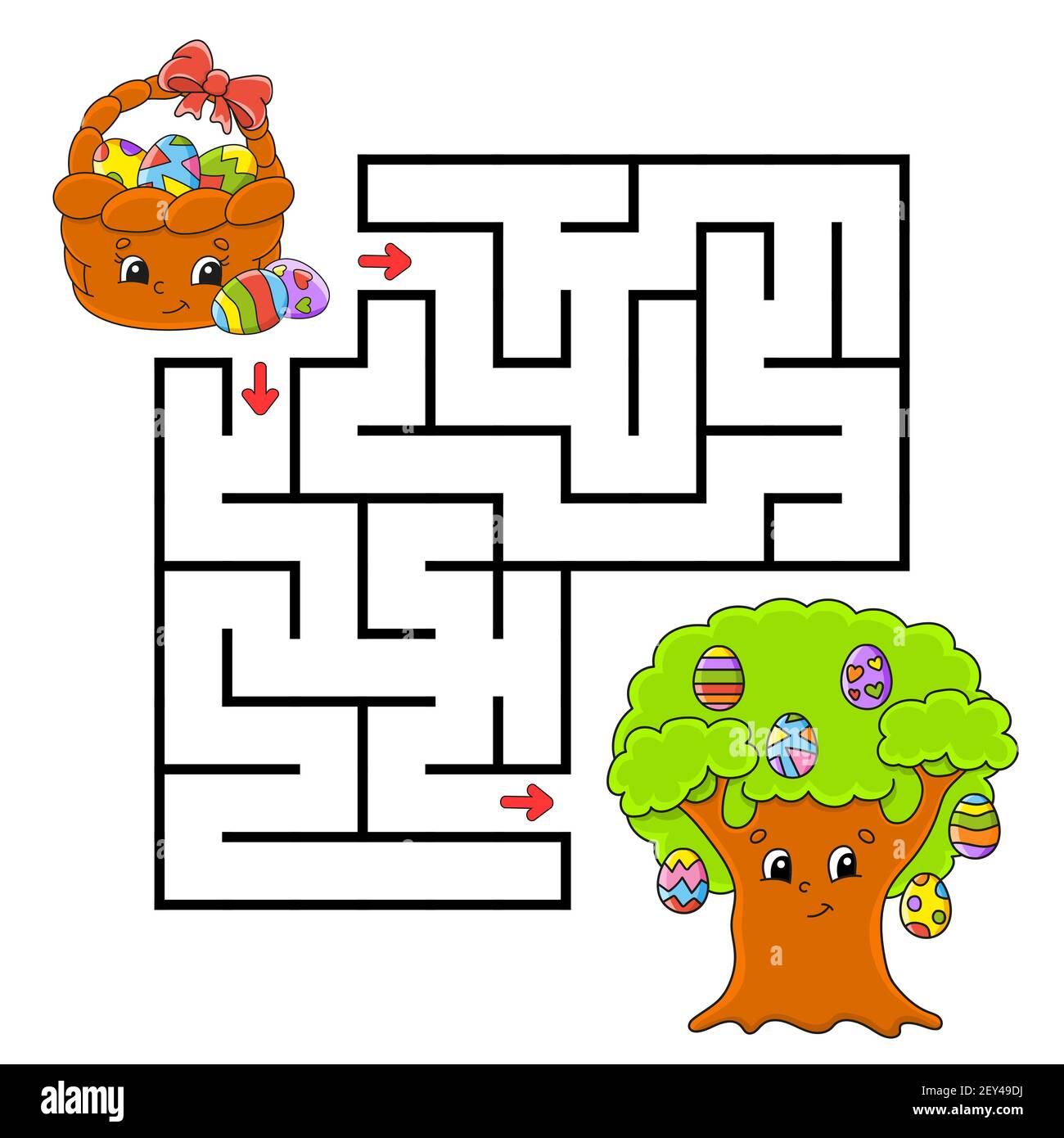 Easter theme. Square maze. Game for kids. Puzzle for children ...