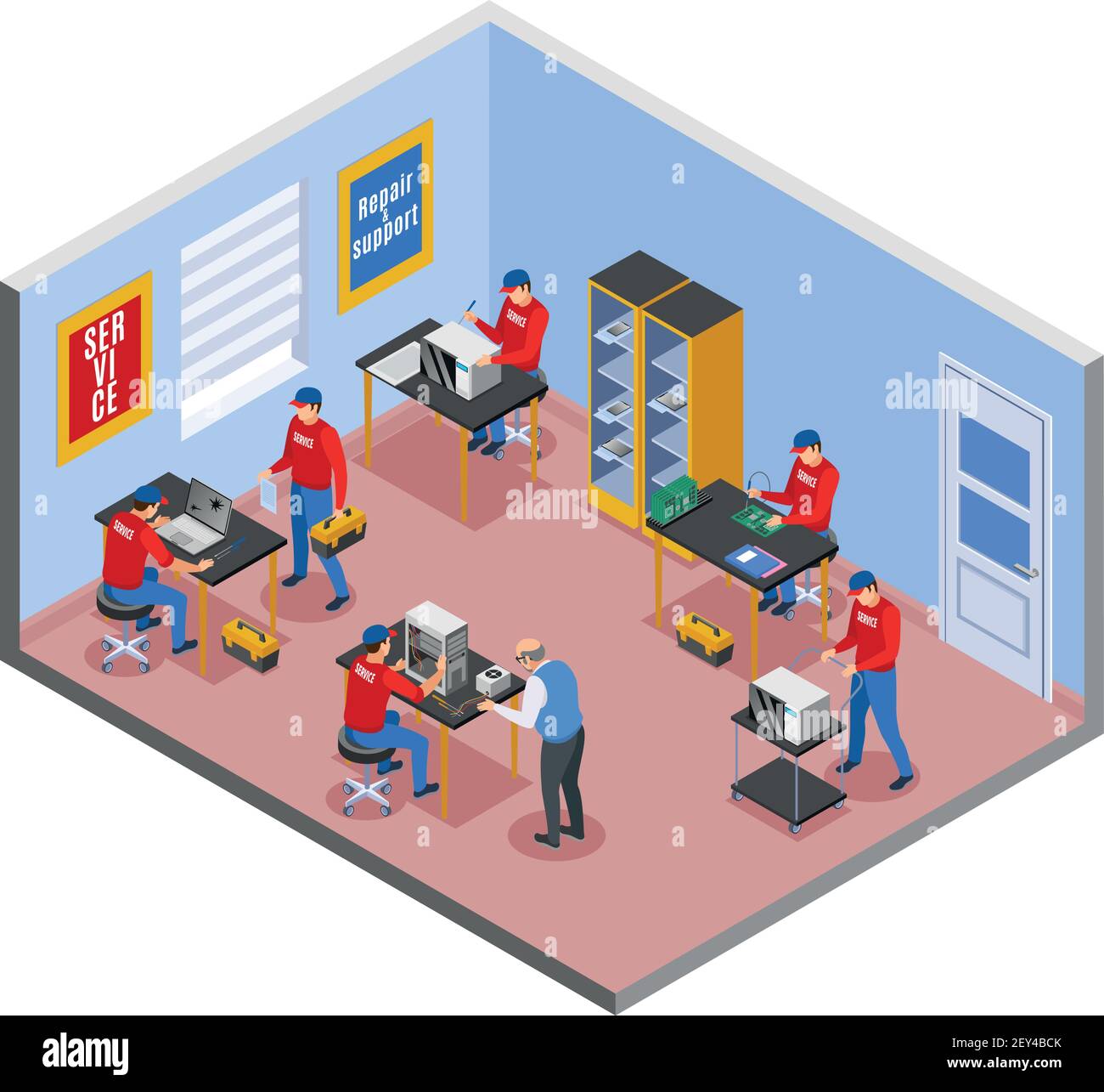 Interior view machine shop Stock Vector Images - Alamy