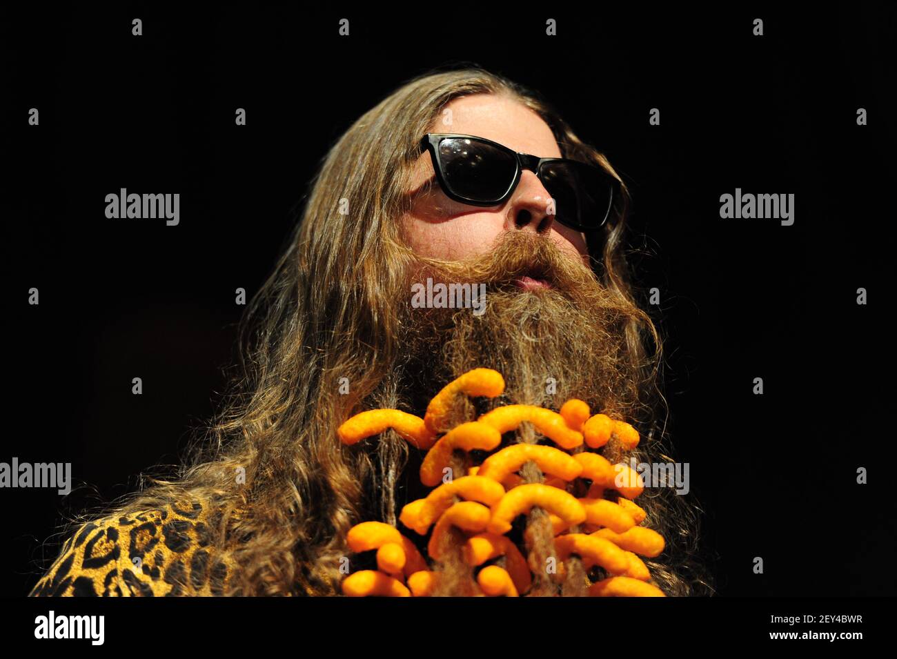 James Lewis shows off his Cheetos beard at the 2014 World Beard and ...