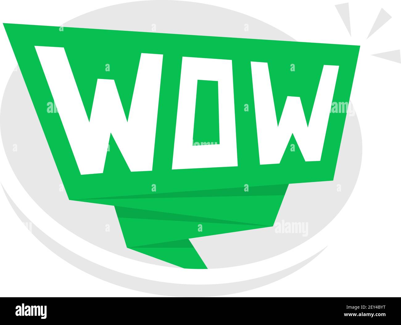 green speech bubble with wow Stock Vector Image & Art - Alamy