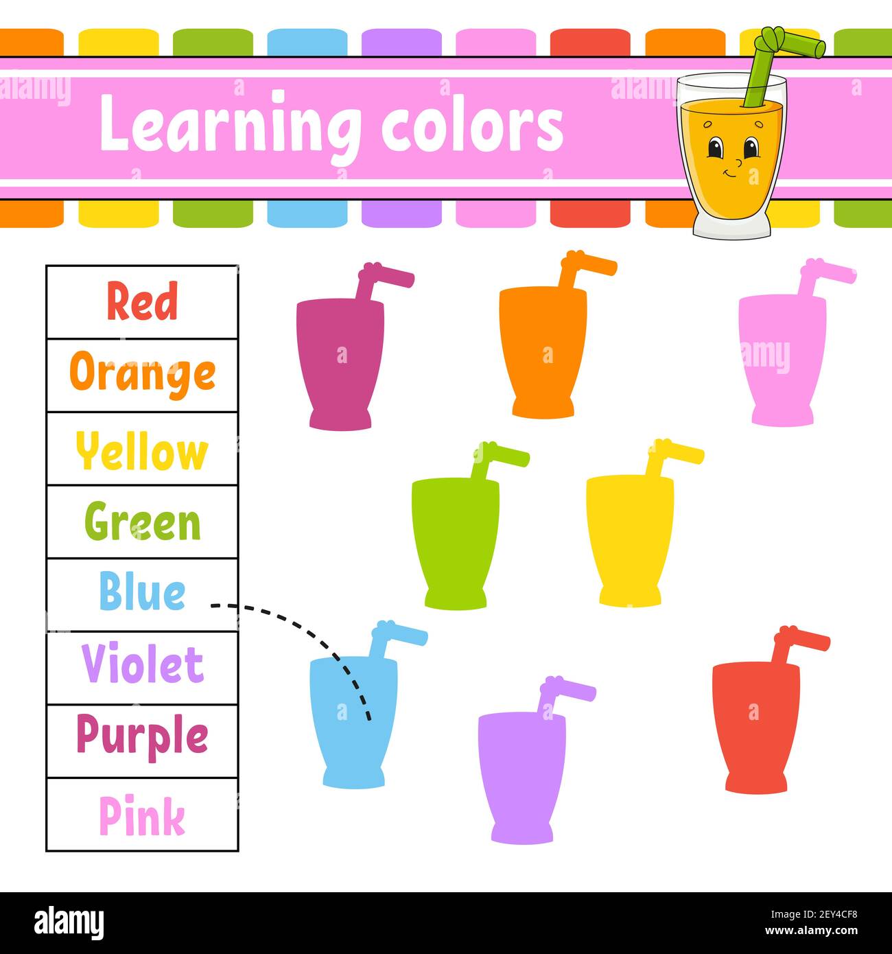 Learning colors. Logic puzzle for kids. Education developing worksheet ...