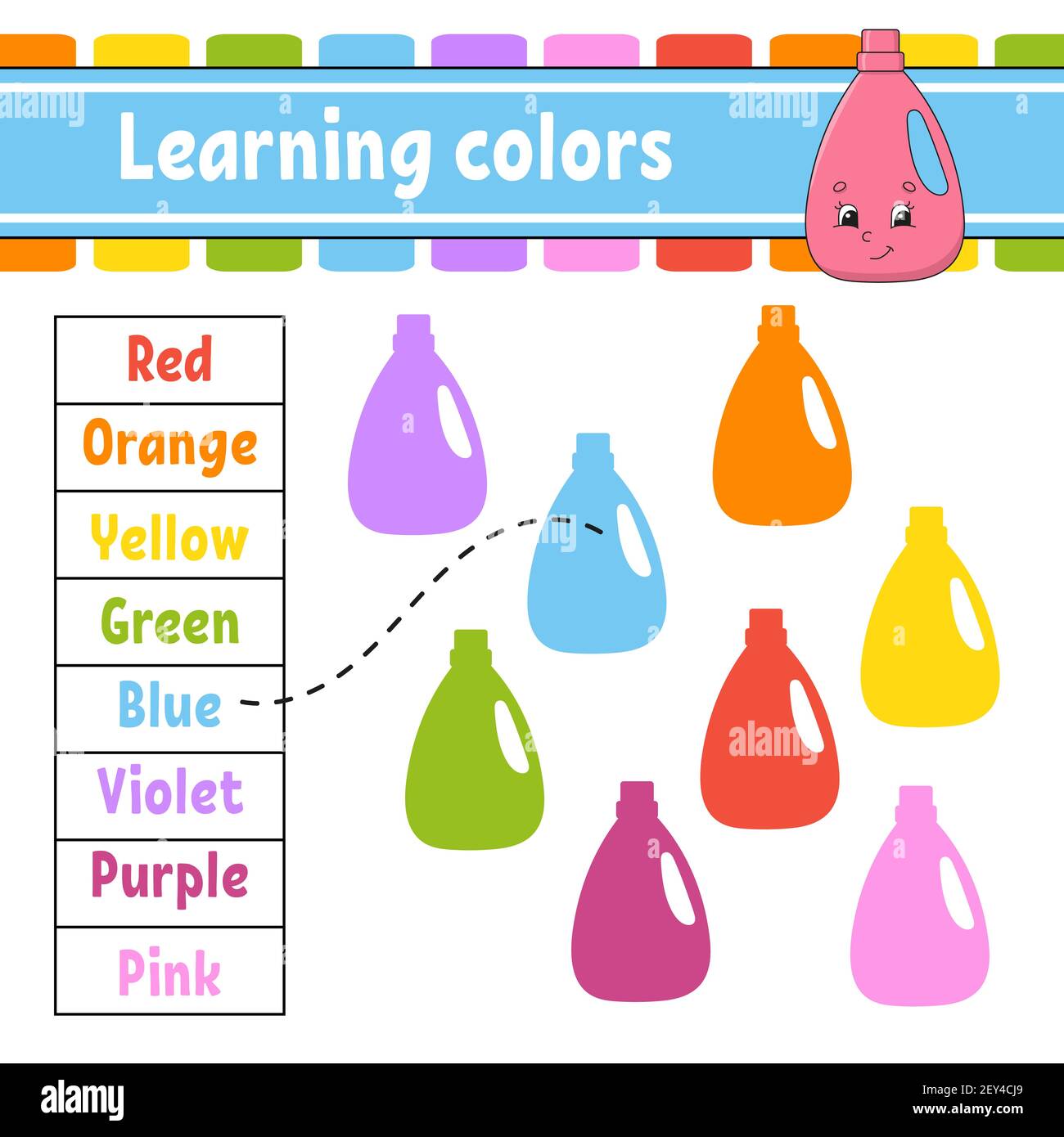 Learning colors. Logic puzzle for kids. Education developing worksheet ...
