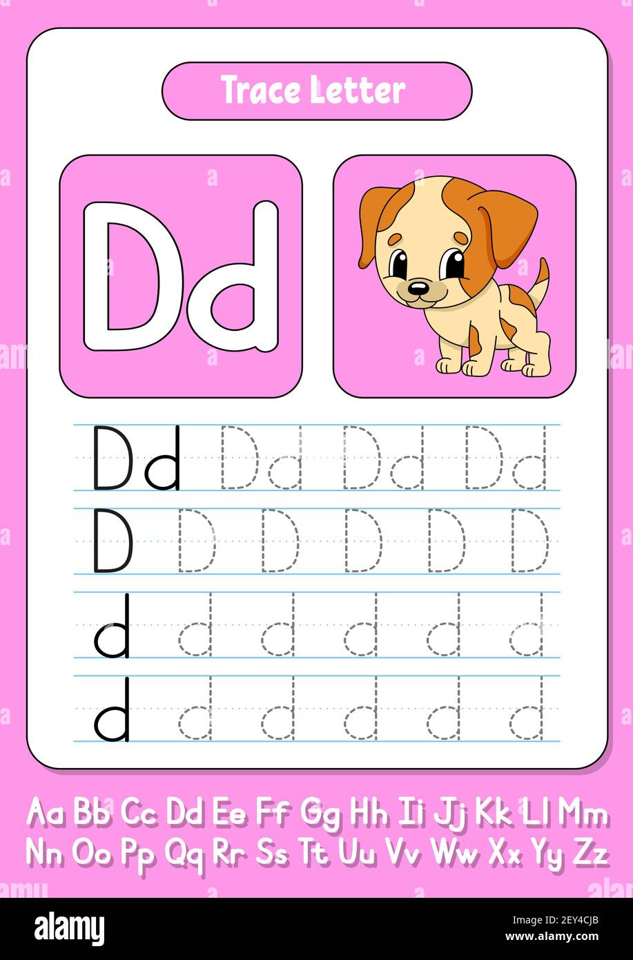 Writing letters. Tracing page. Practice sheet. Worksheet for kids ...