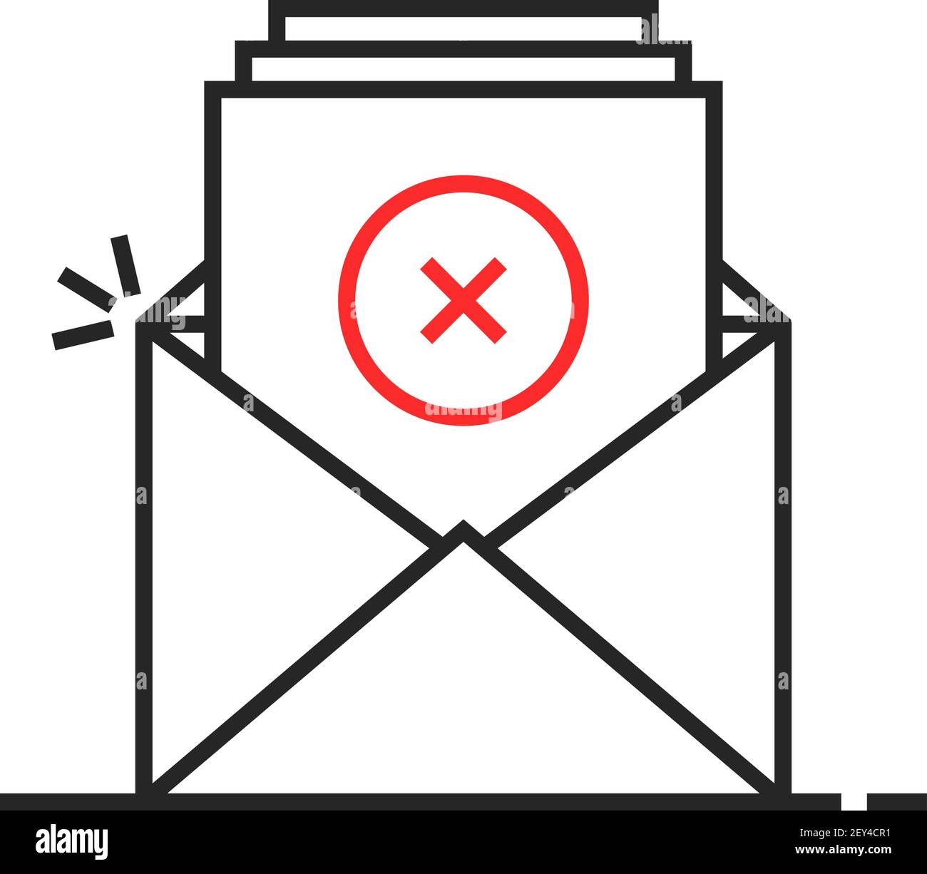 thin line rejection email logo Stock Vector Image & Art - Alamy