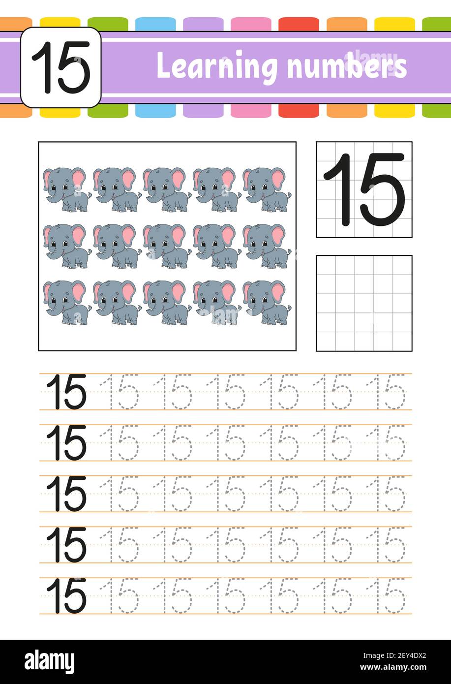Trace and write numbers. Handwriting practice. Learning numbers for ...