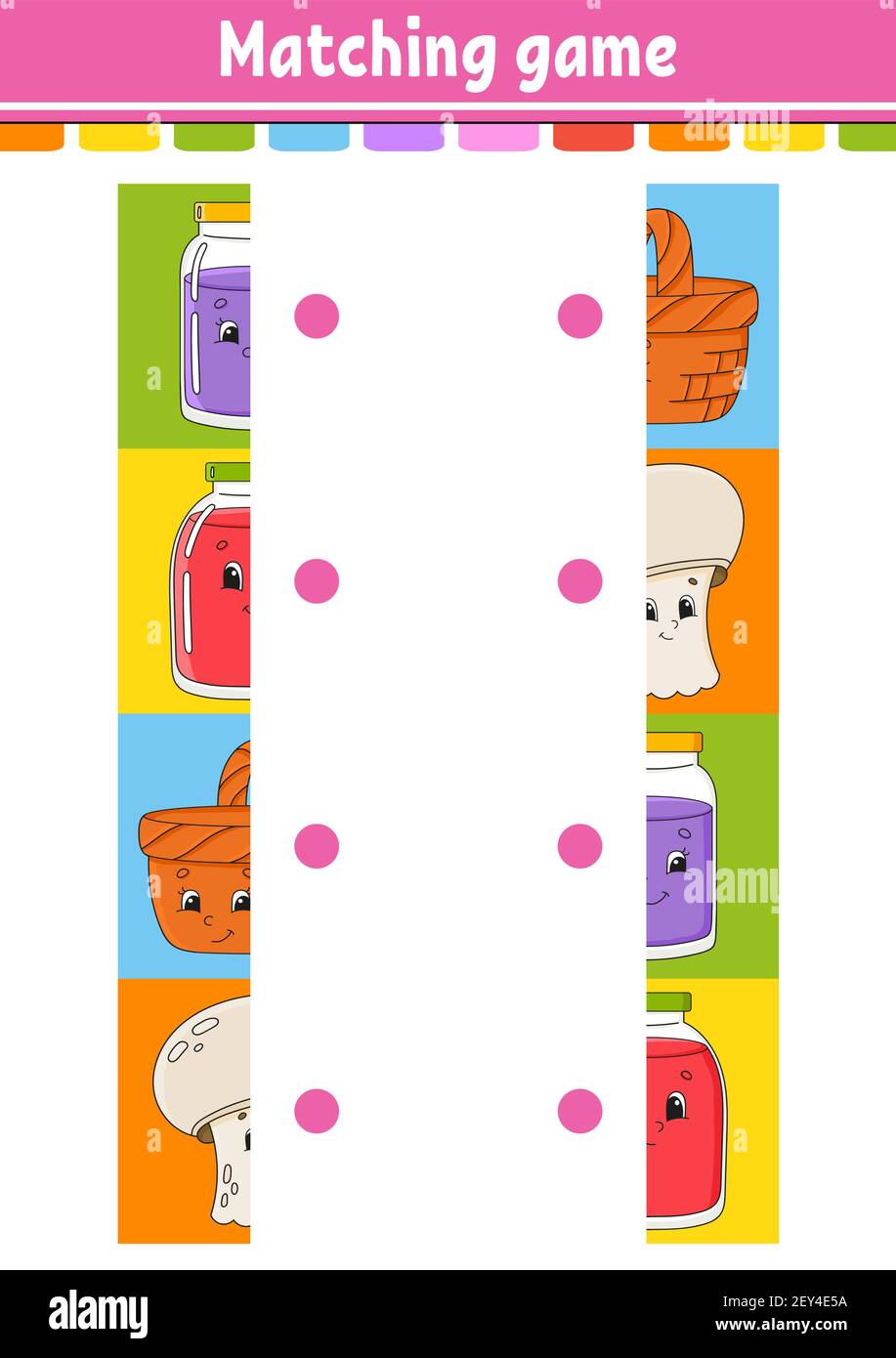 Matching game. Draw a line. Education developing worksheet. Activity ...