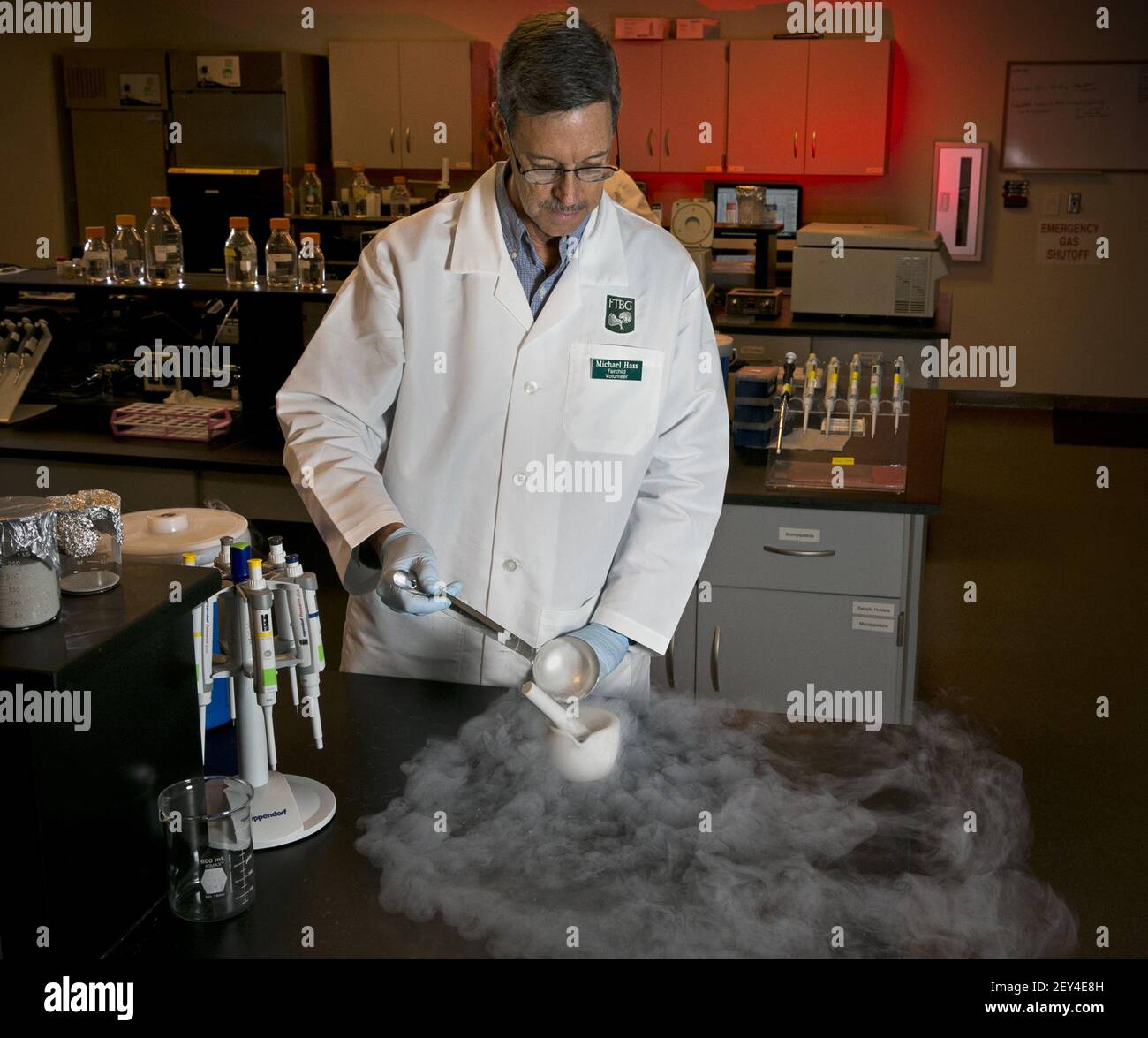Dr. Michael Hass works as a volunteer biochemist at Fairchild Tropical ...