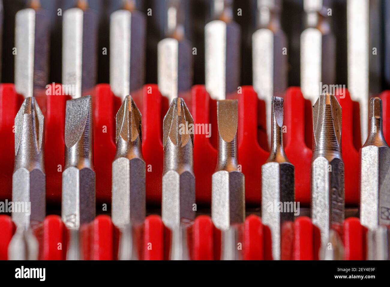 various screwdriver attachments are located next to each other in a ...