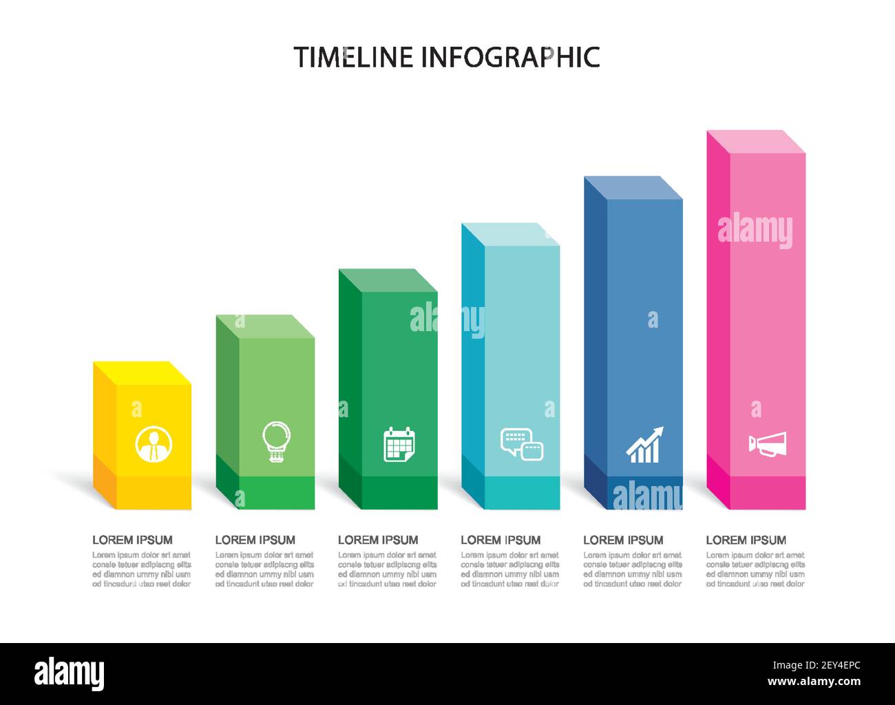 6 data infographics rectangle step growth success template design ...