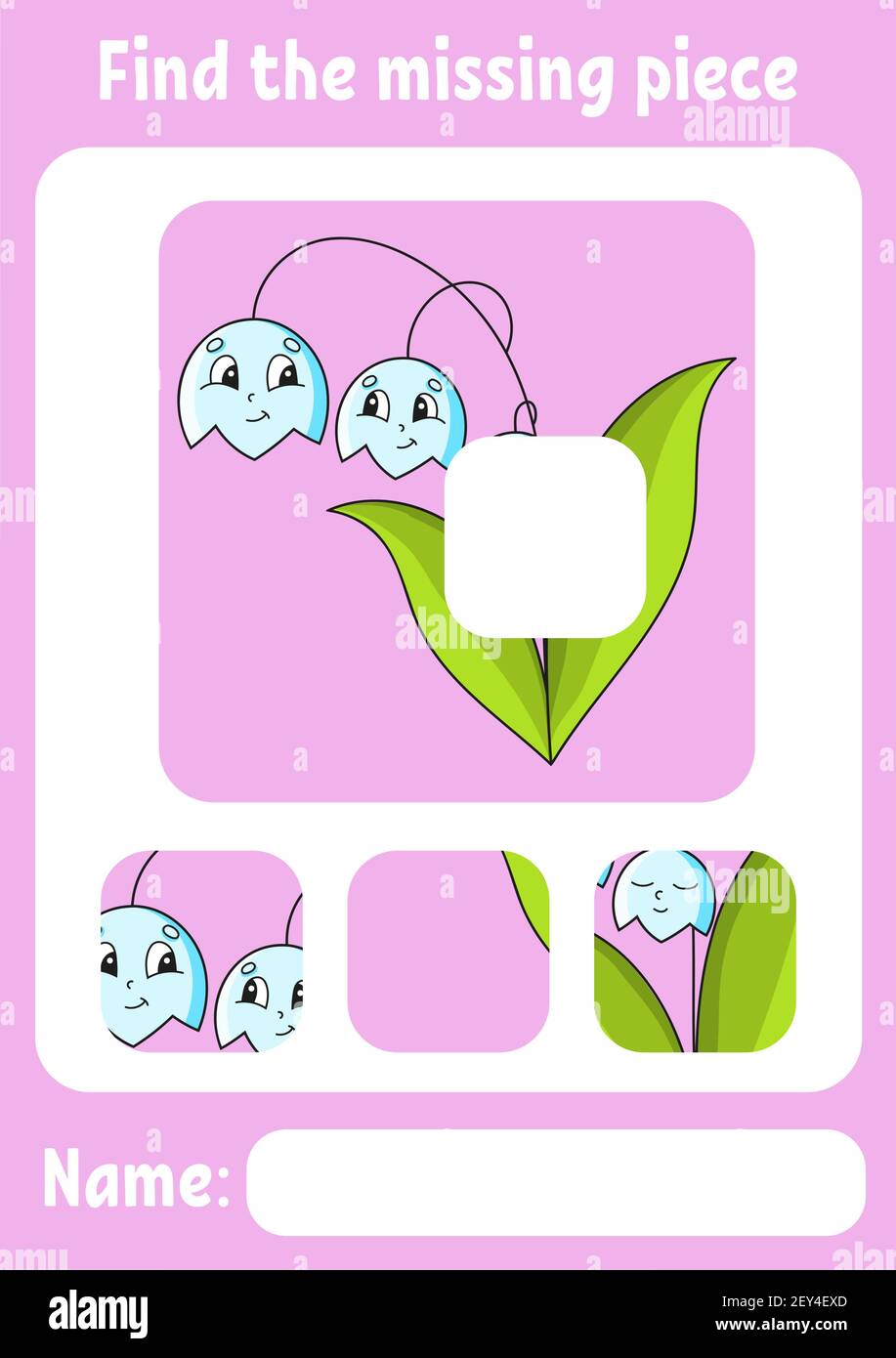 Find the missing piece. Education developing worksheet for kids. Puzzle ...