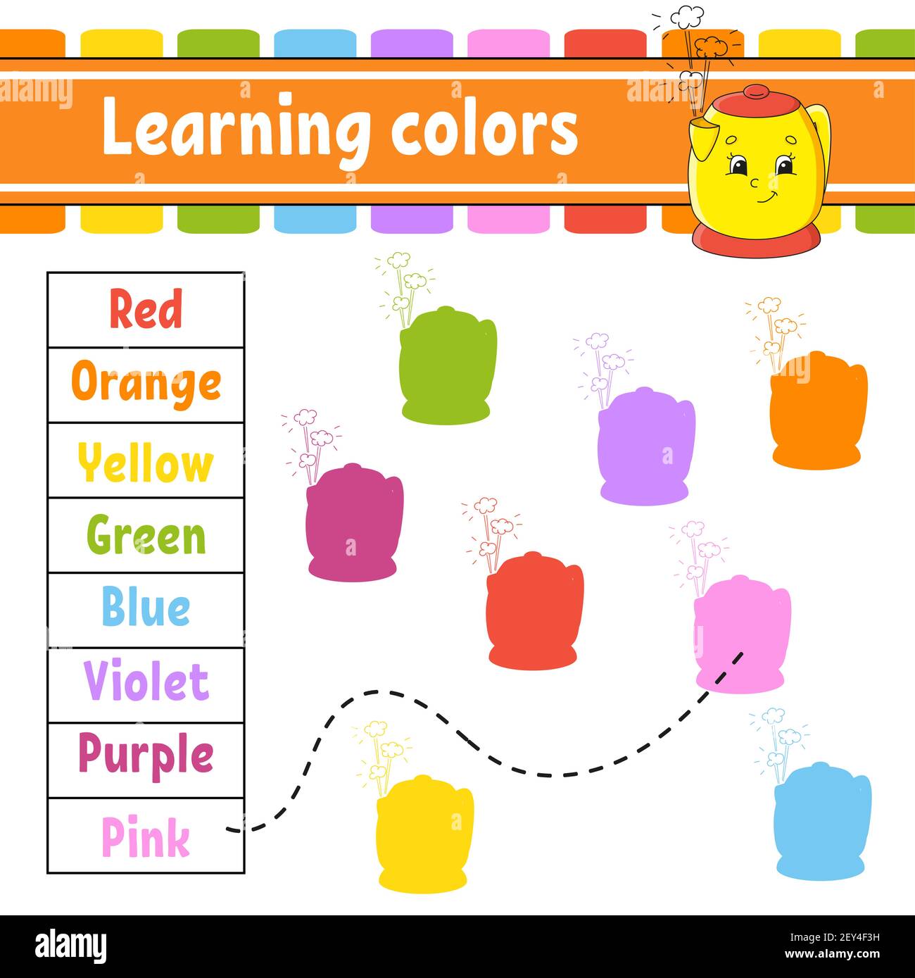 Learning colors. Logic puzzle for kids. Education developing worksheet ...