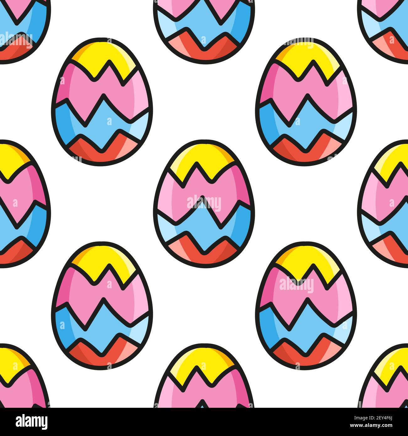 Colored seamless pattern. Cartoon style. Hand drawn. Vector ...