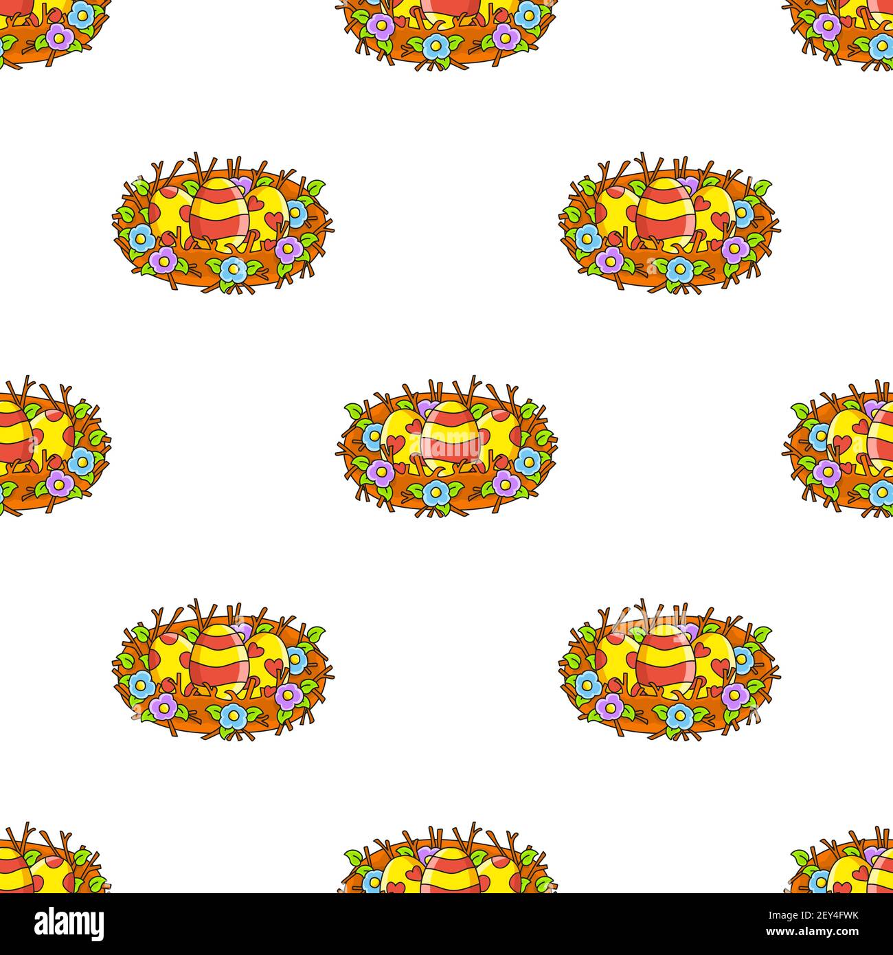 Colored seamless pattern. Cartoon style. Hand drawn. Vector ...