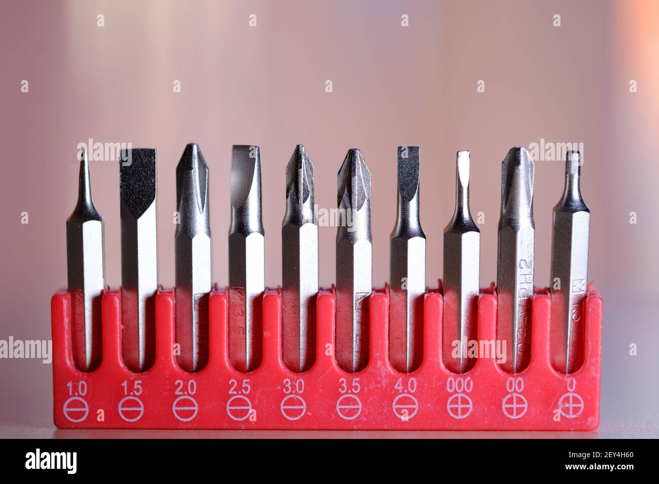 various screwdriver attachments are located next to each other in a ...
