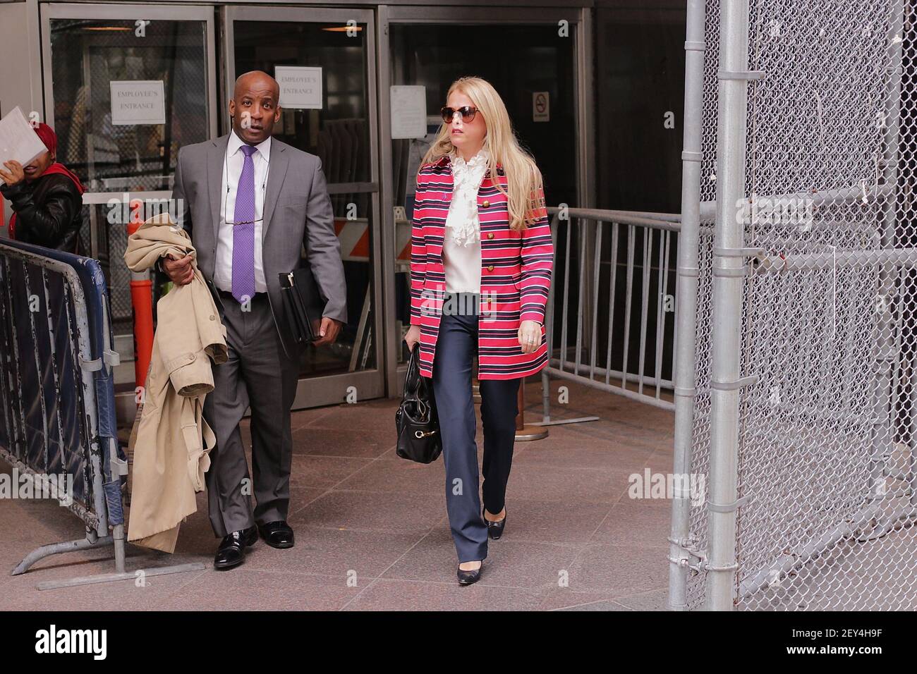 Louise Neathway arrives at court in New York City on October 28, 2014 ...