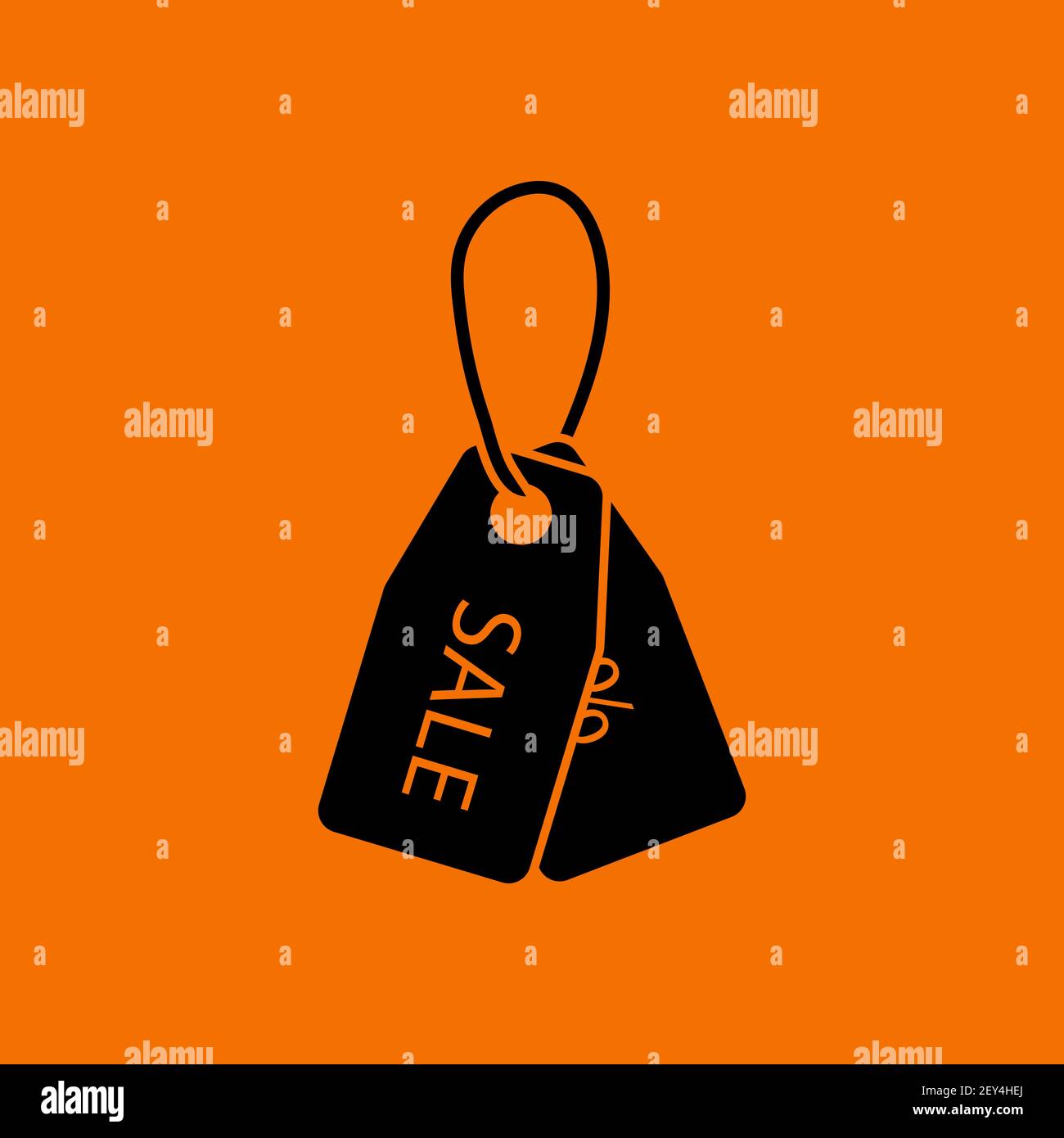 Discount Tags Icon. Black on Orange Background. Vector Illustration ...