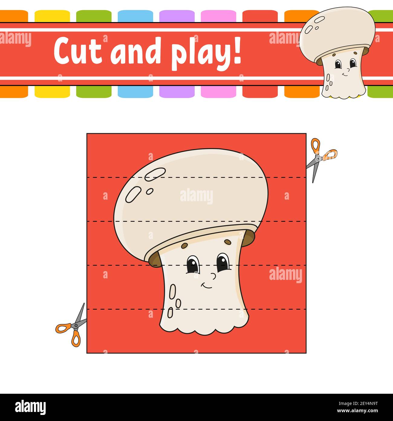 Cut and play. Educational activity worksheet for kids and toddlers ...