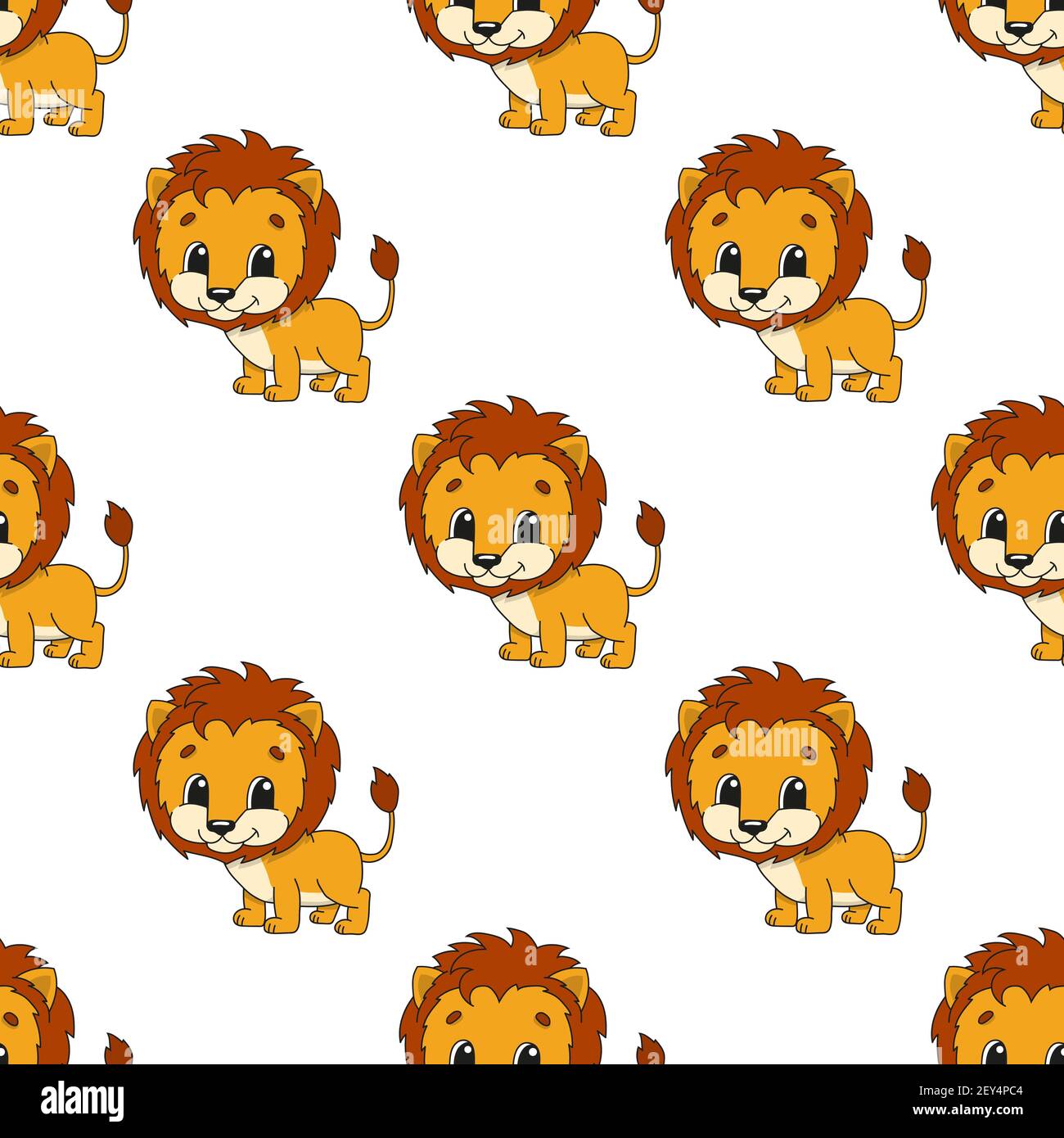 Colored seamless pattern. Cartoon style. Hand drawn. Vector ...