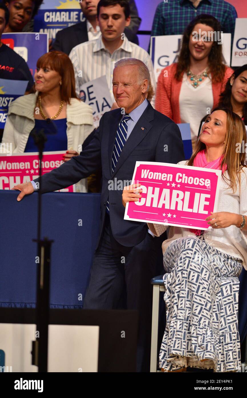 U.S. Vice President Joe Biden and Carole Crist attends a voting ...