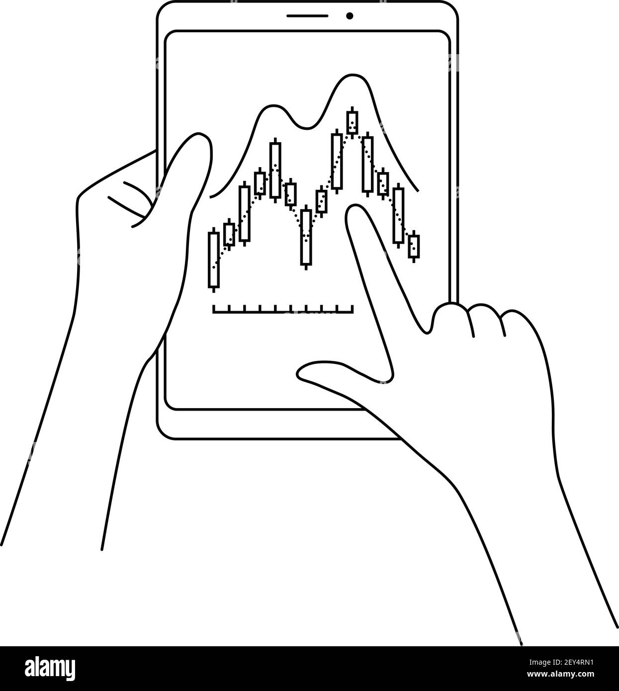 linear tablet screen with financial charts Stock Vector Image & Art - Alamy