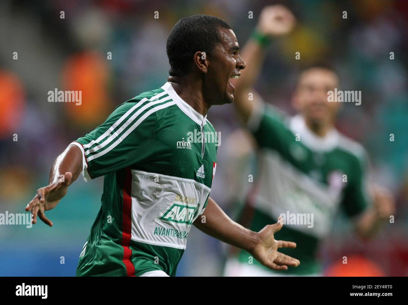 Mazinho celebrates after scoring a goal during the soccer match between ...