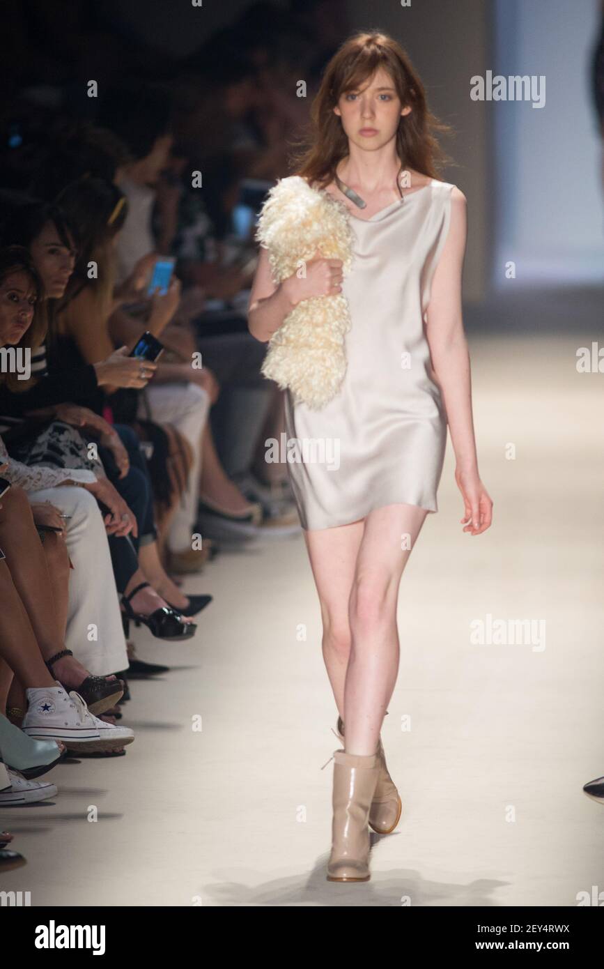 A model displays a collection by Fashion Design Brand Animale, in Sao ...