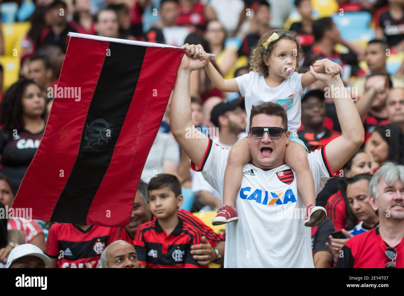 Supporters during the soccer match between Flamengo and Chapecoense, in ...