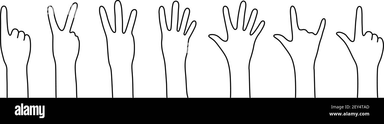 contour counting hands like countdown Stock Vector Image & Art - Alamy