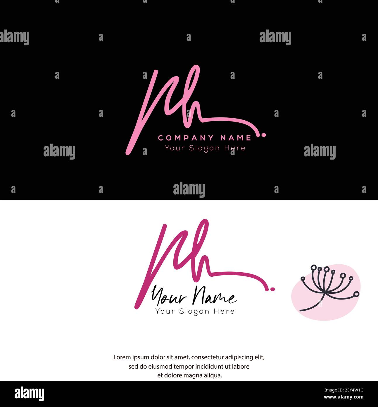 P H PH Initial letter handwriting and signature logo. Beauty vector ...