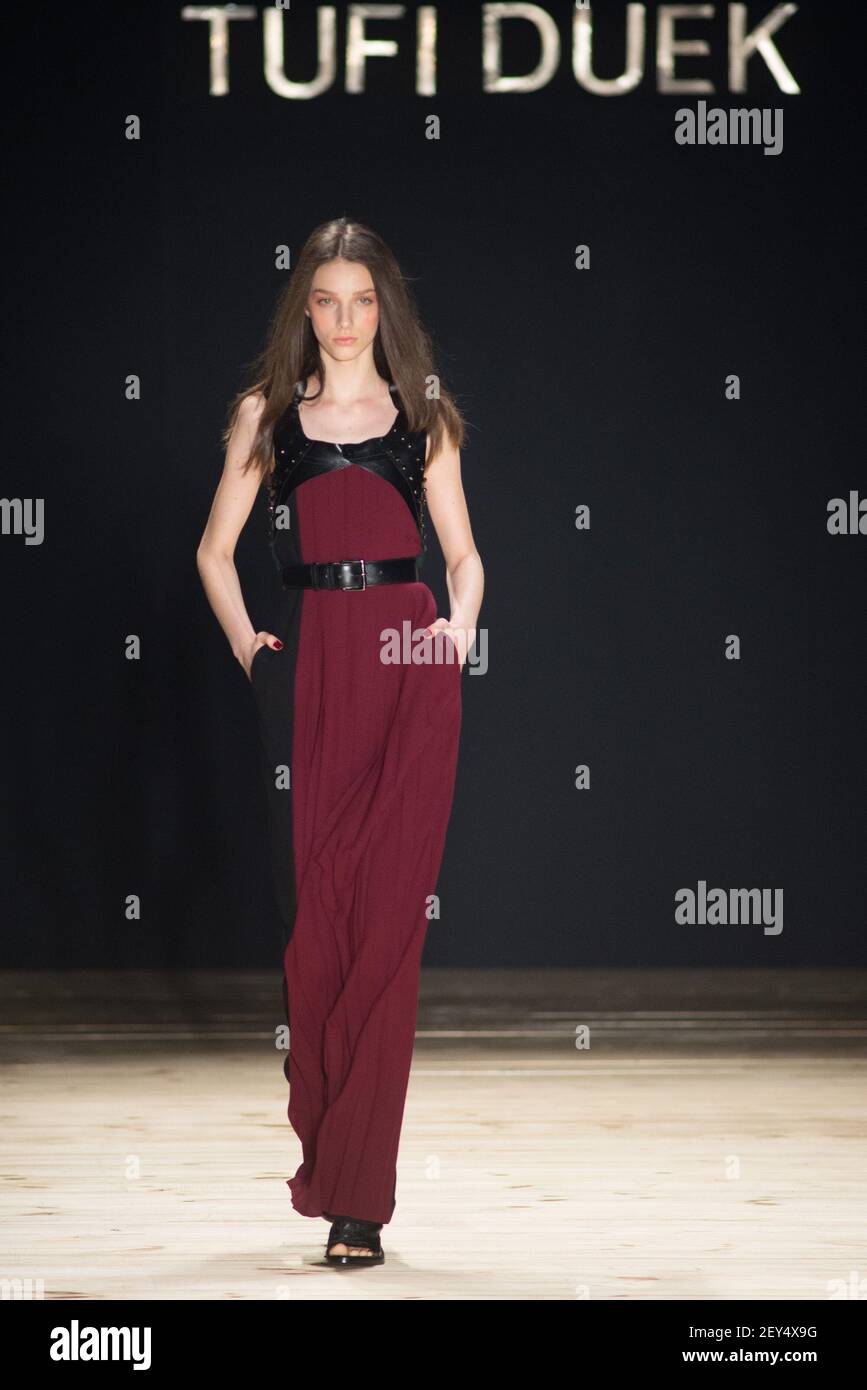 A model displays a collection by Fashion Design Tufi Duek, in Sao Paulo ...