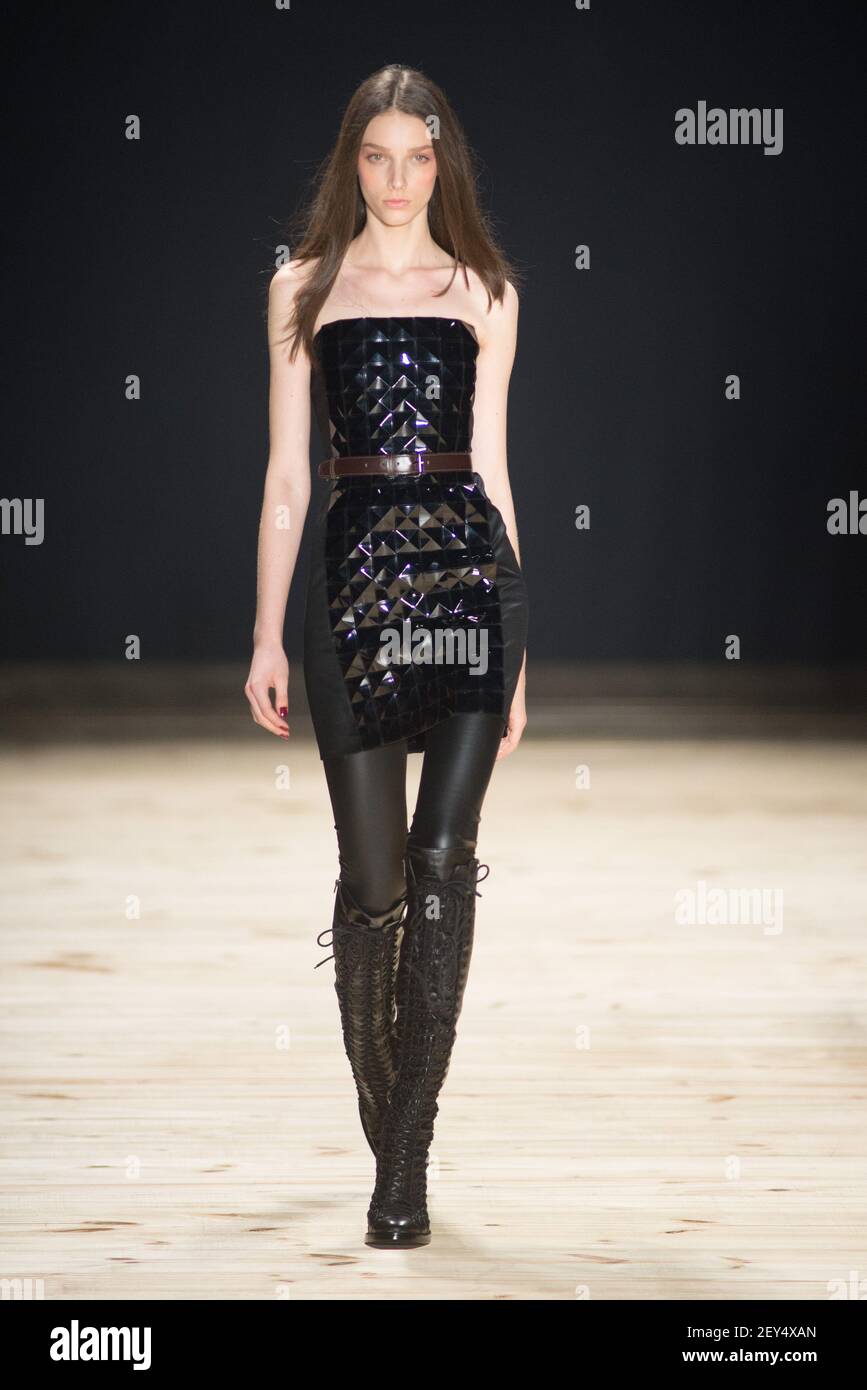 A model displays a collection by Fashion Design Tufi Duek, in Sao Paulo ...