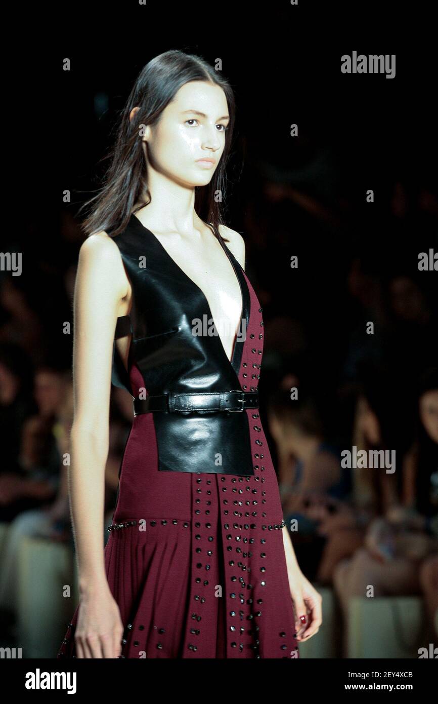 A model displays a collection by Fashion Design Tufi Duek, in Sao Paulo ...