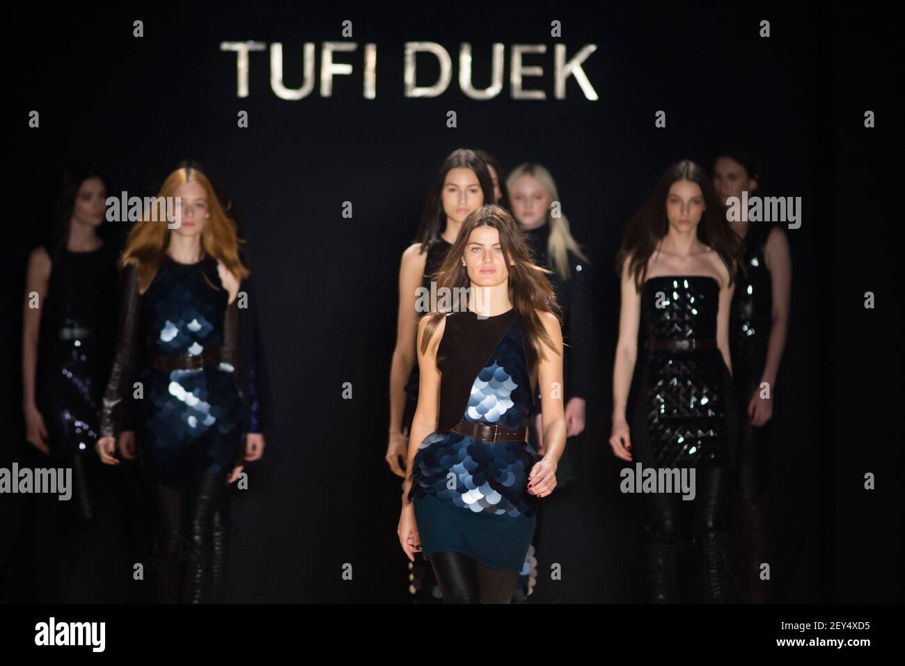 A model displays a collection by Fashion Design Tufi Duek, in Sao Paulo ...