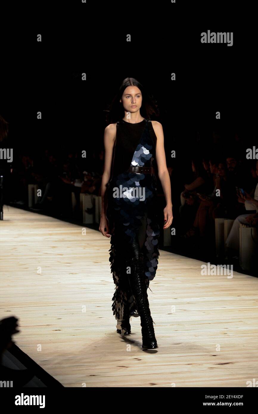 A model displays a collection by Fashion Design Tufi Duek, in Sao Paulo ...