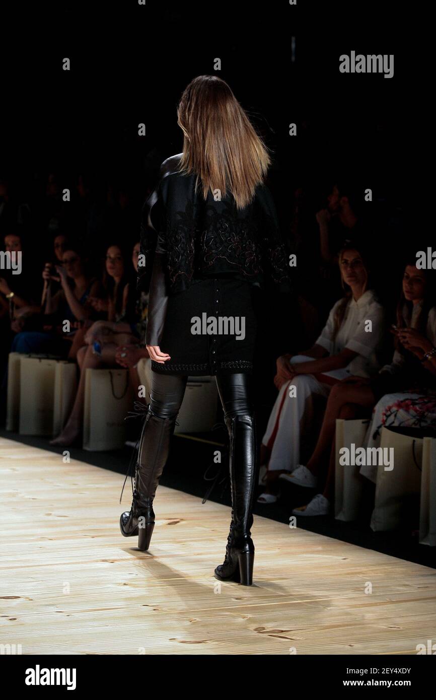 A model displays a collection by Fashion Design Tufi Duek, in Sao Paulo ...