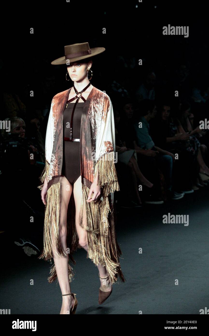 A model displays a collection by Fashion Design Victor Dzenk, in Sao ...