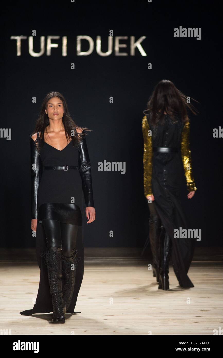 A model displays a collection by Fashion Design Tufi Duek, in Sao Paulo ...