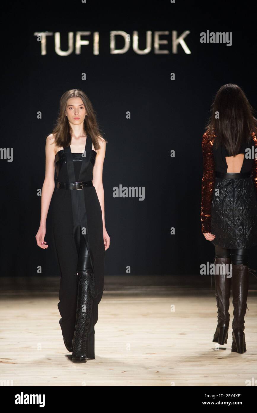 A model displays a collection by Fashion Design Tufi Duek, in Sao Paulo ...