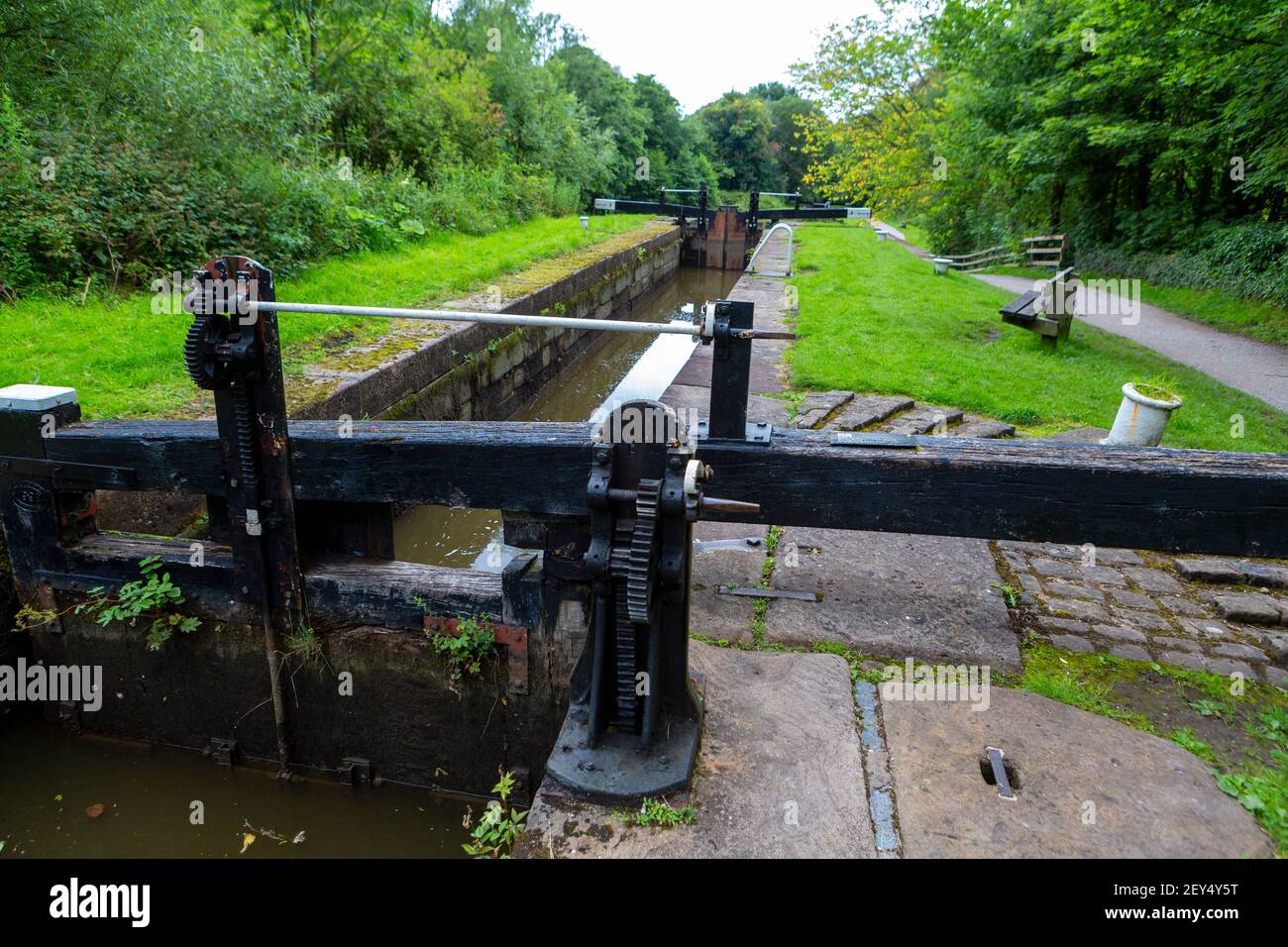 Marple Locks on the High Peak Canal which forms part of the Greater ...