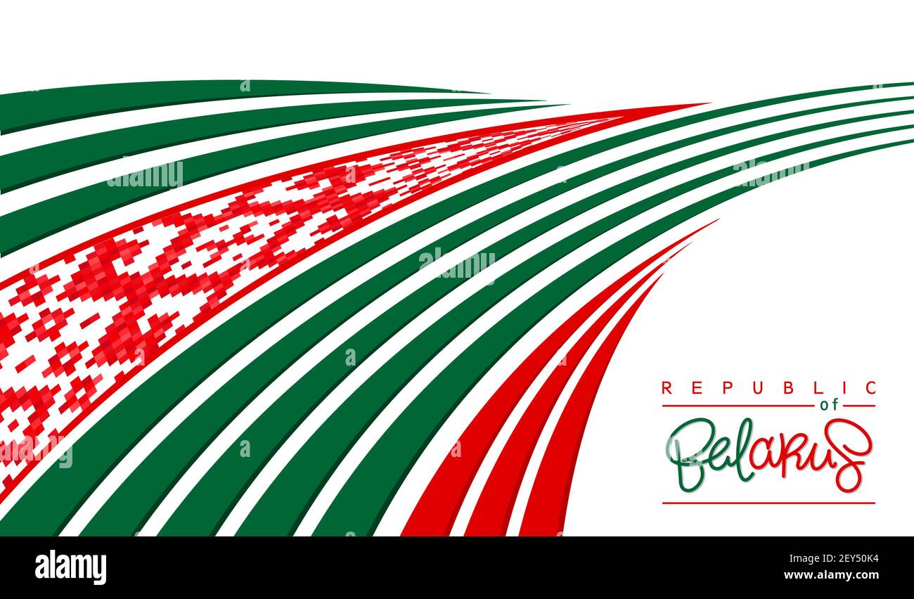 Republic of Belarus. Modern patriotic background. Lineart design with ...